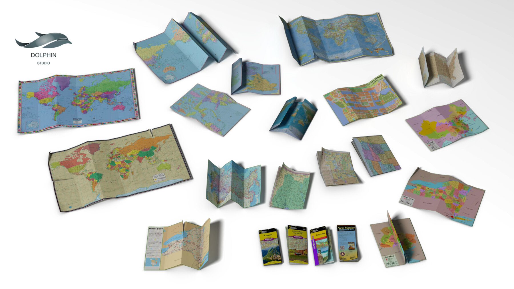 ArtStation - Folded Map | Game Assets