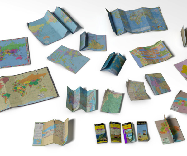 ArtStation - Folded Map | Game Assets