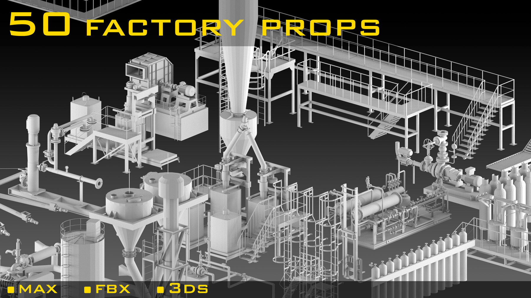 ArtStation - 50- Factory props 3d models | Resources
