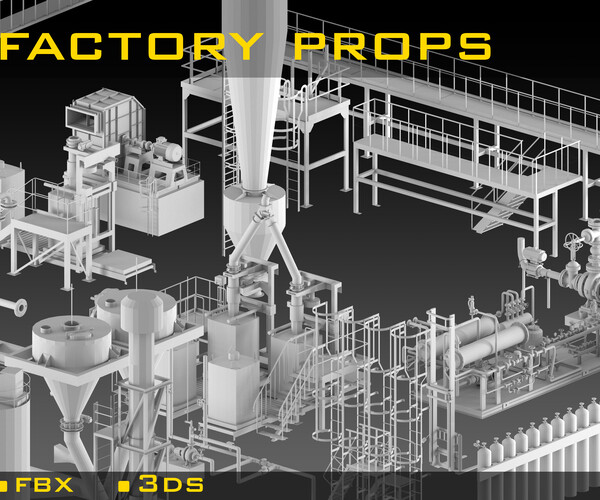 ArtStation - 50- Factory props 3d models | Resources