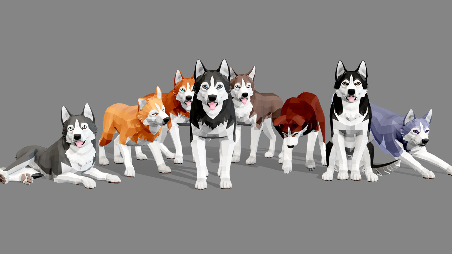ArtStation - LowPoly Dog - Husky | Game Assets