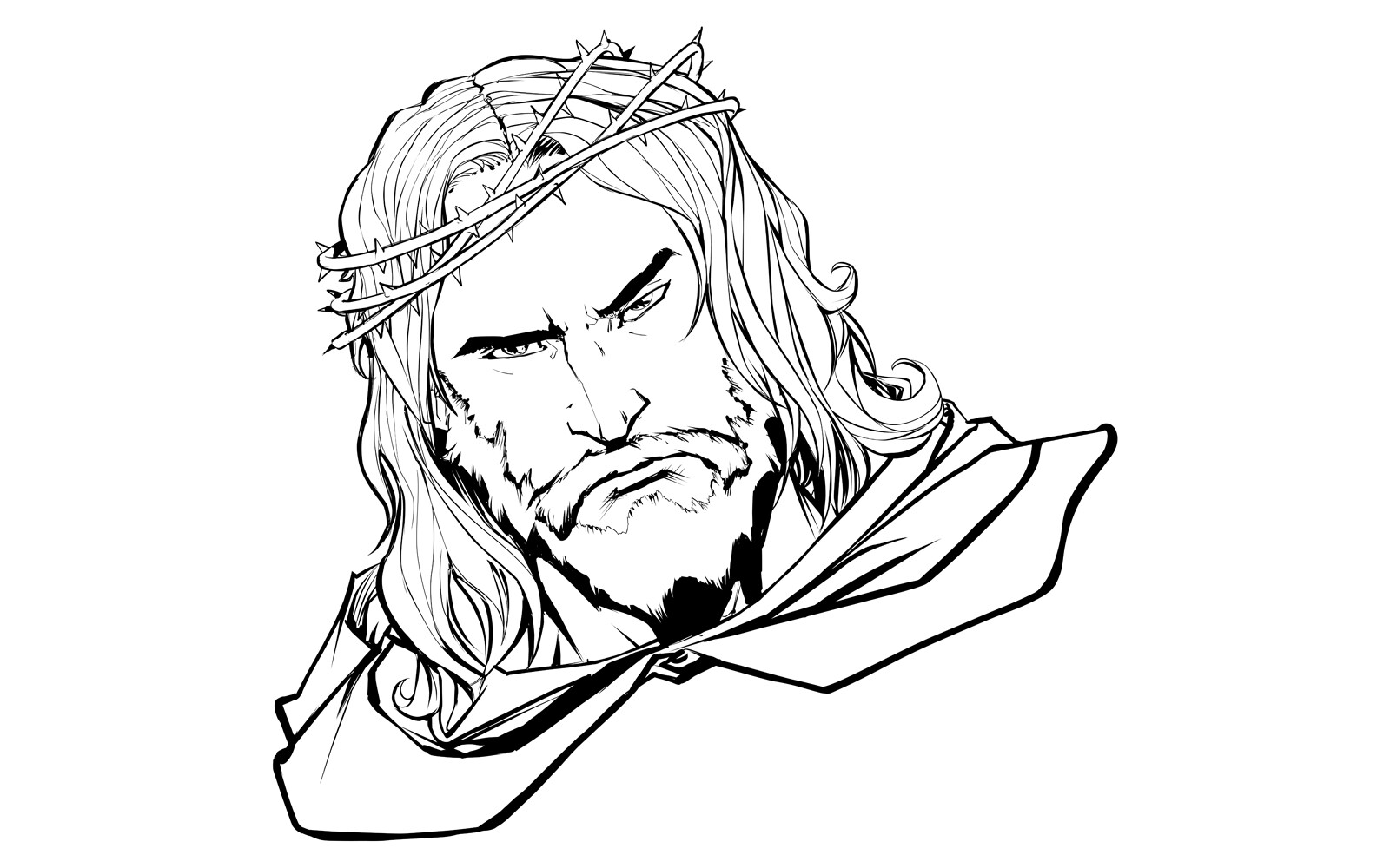 ArtStation - Jesus Portrait 2 Line Art | Artworks
