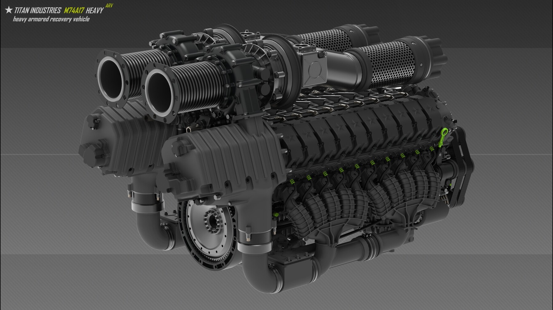 ArtStation - 20 cylinder diesel engine | Resources