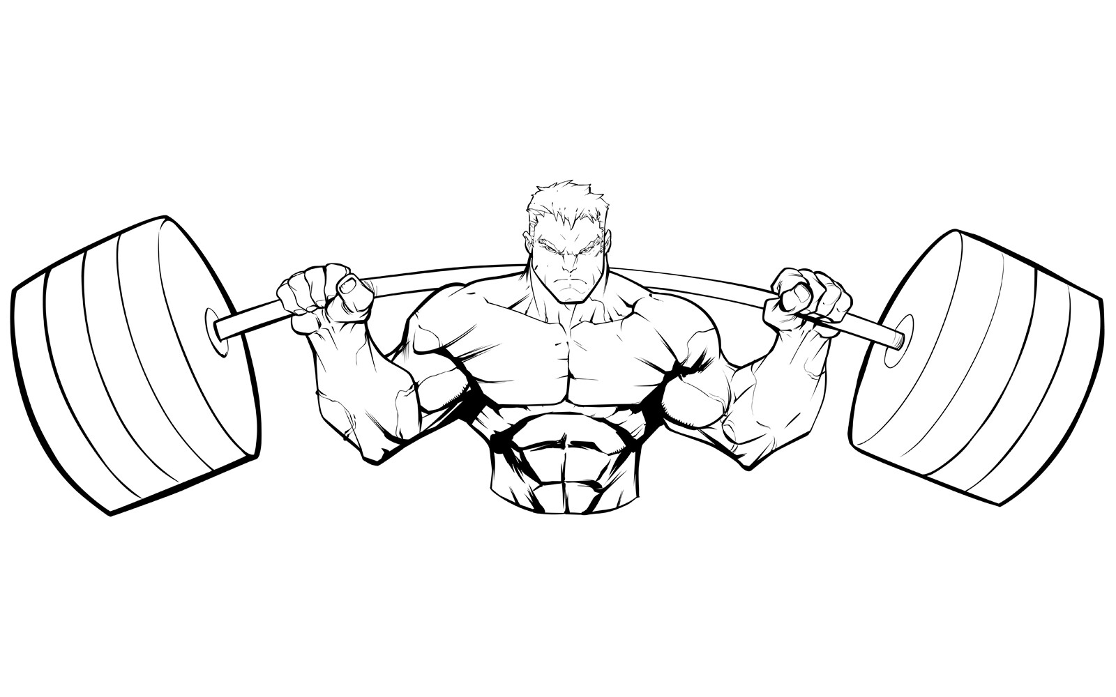 ArtStation - Bodybuilder Gym Mascot Line Art | Artworks