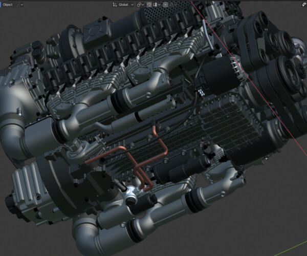 ArtStation - 20 cylinder diesel engine | Resources