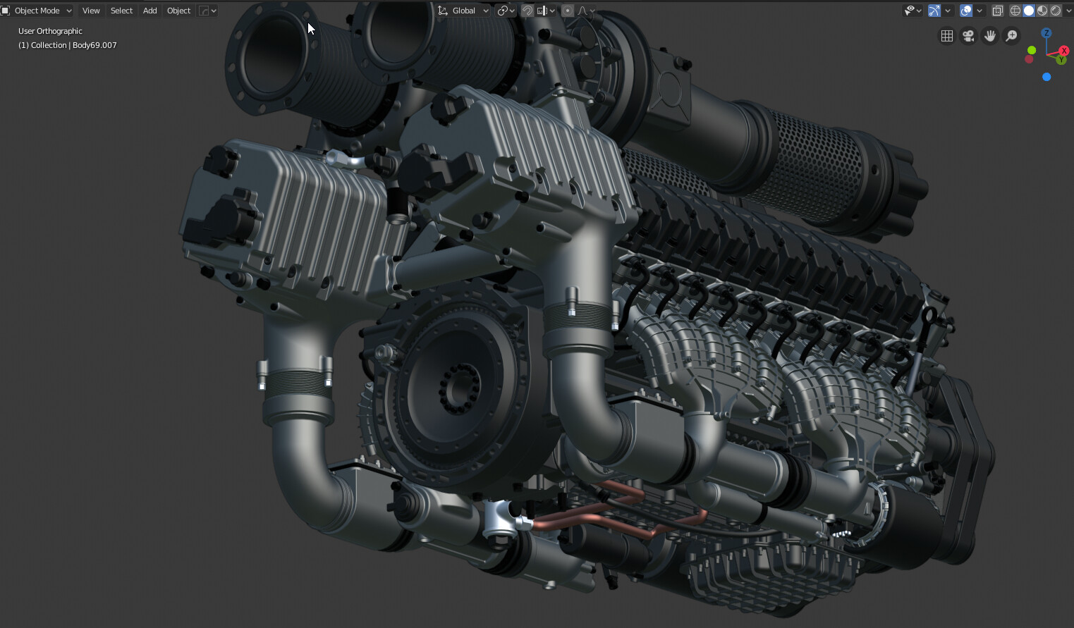 ArtStation - 20 cylinder diesel engine | Resources