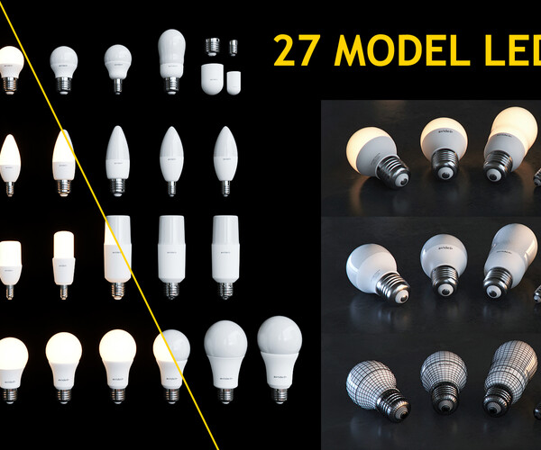 ArtStation - LED Bulb Lamps Set Avid Lighting | Resources