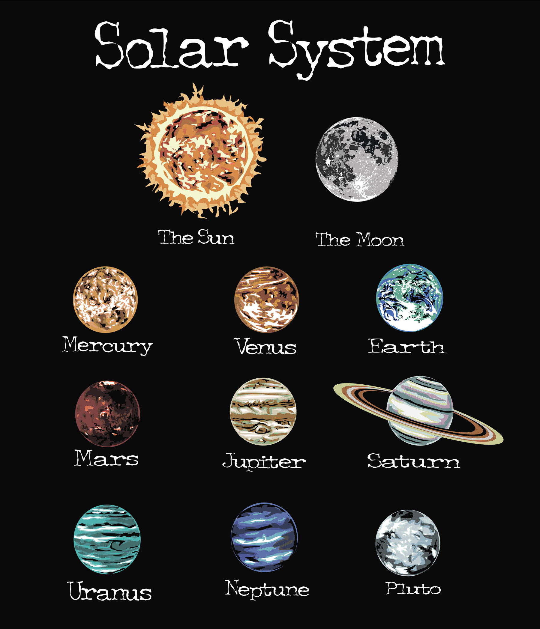 Solar System Cover For Folders