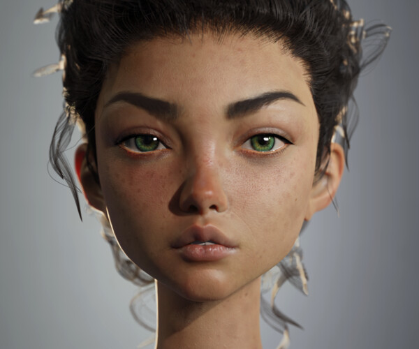 ArtStation - Blender - Semi-realistic potrait - 3D model (*blend format ...