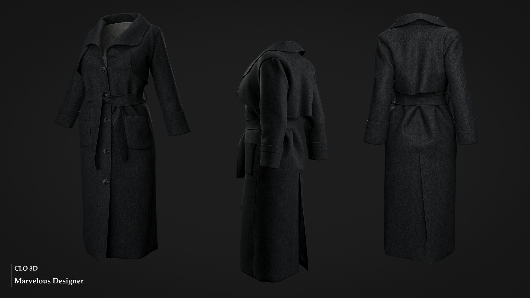 ArtStation - Female coat / Marvelous Designer/Clo3D project file + OBJ ...