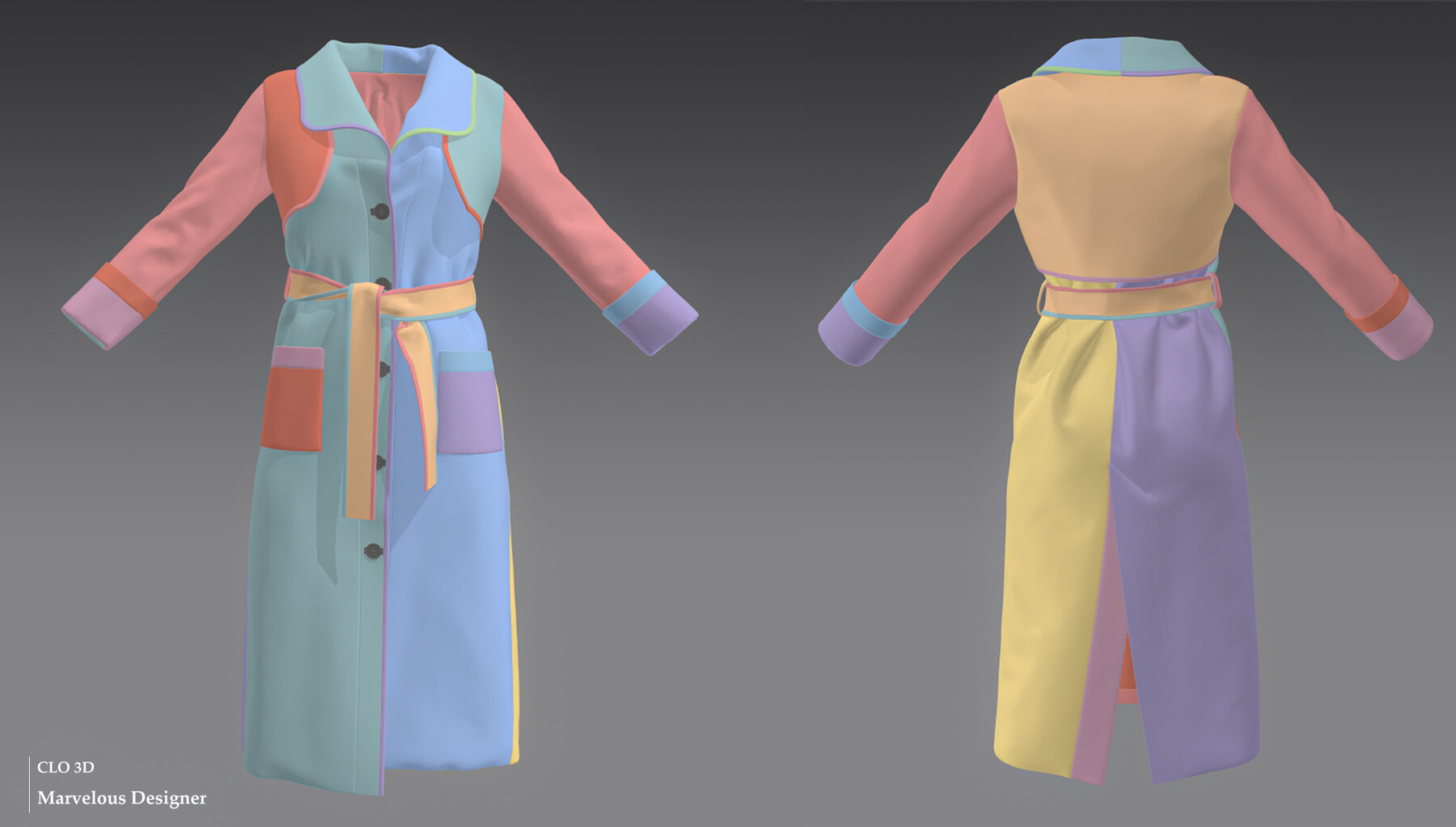 ArtStation - Female coat / Marvelous Designer/Clo3D project file + OBJ ...