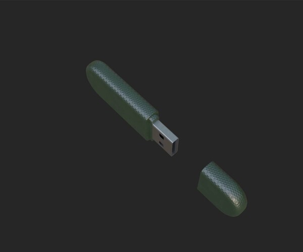 ArtStation - usb stick green | Game Assets