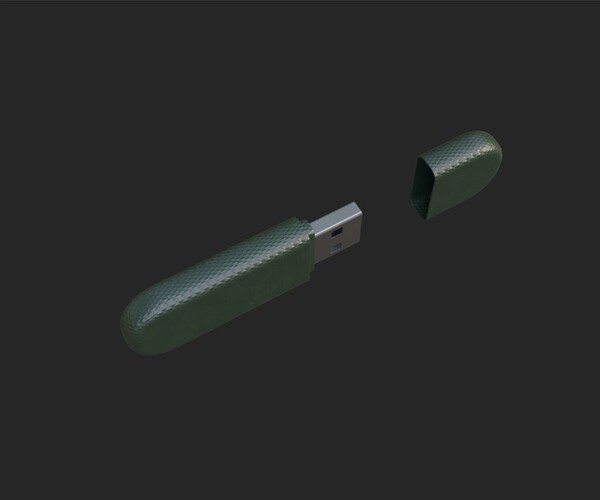 ArtStation - usb stick green | Game Assets
