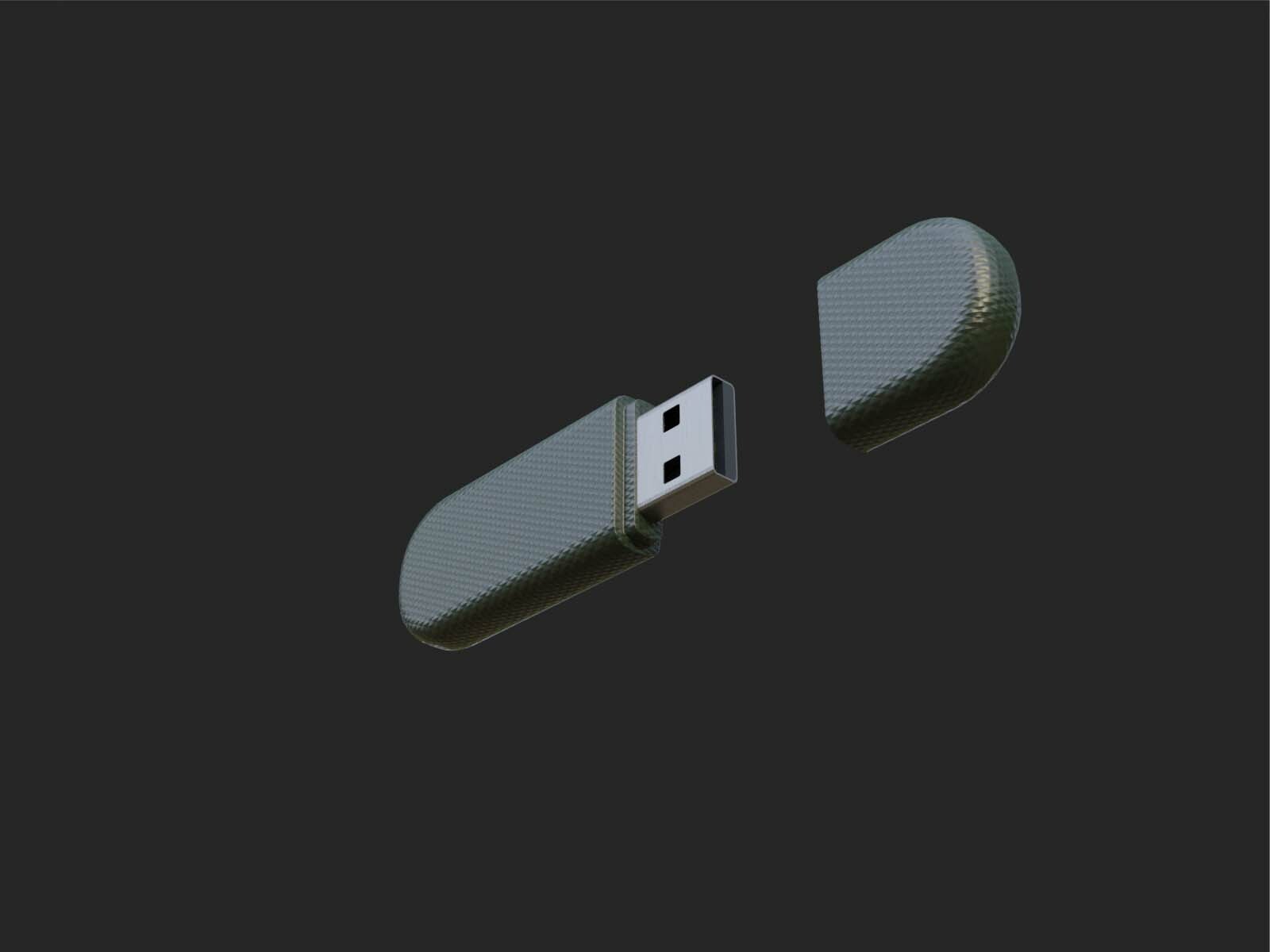 ArtStation - usb stick green | Game Assets