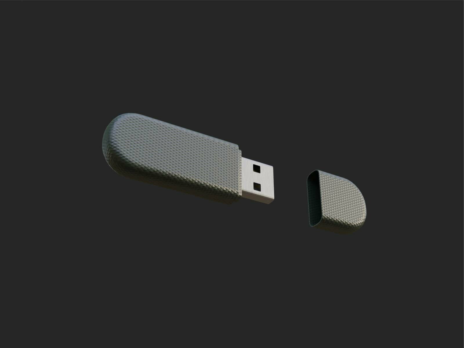ArtStation - usb stick green | Game Assets