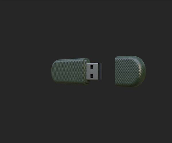 ArtStation - usb stick green | Game Assets