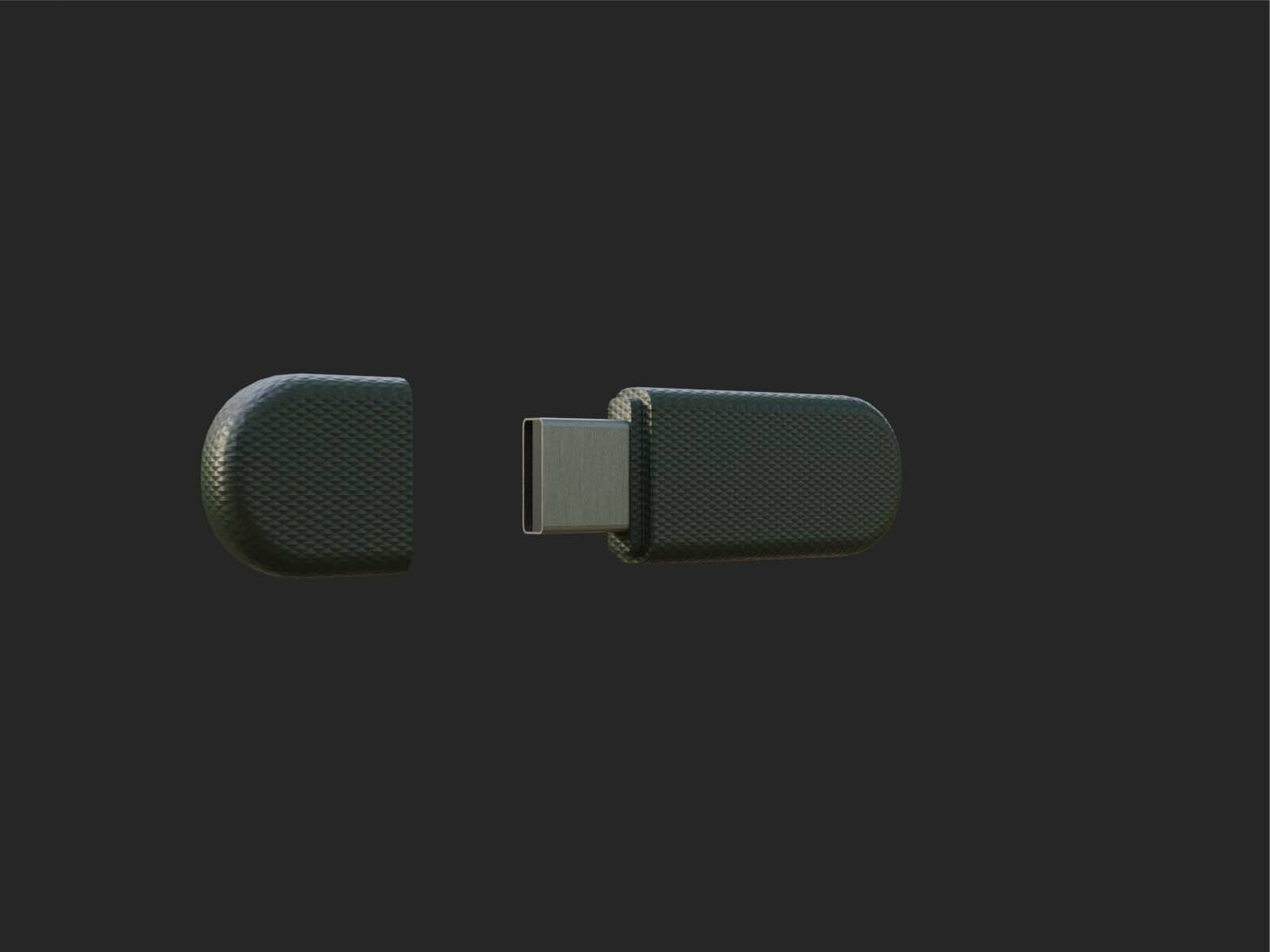ArtStation - usb stick green | Game Assets