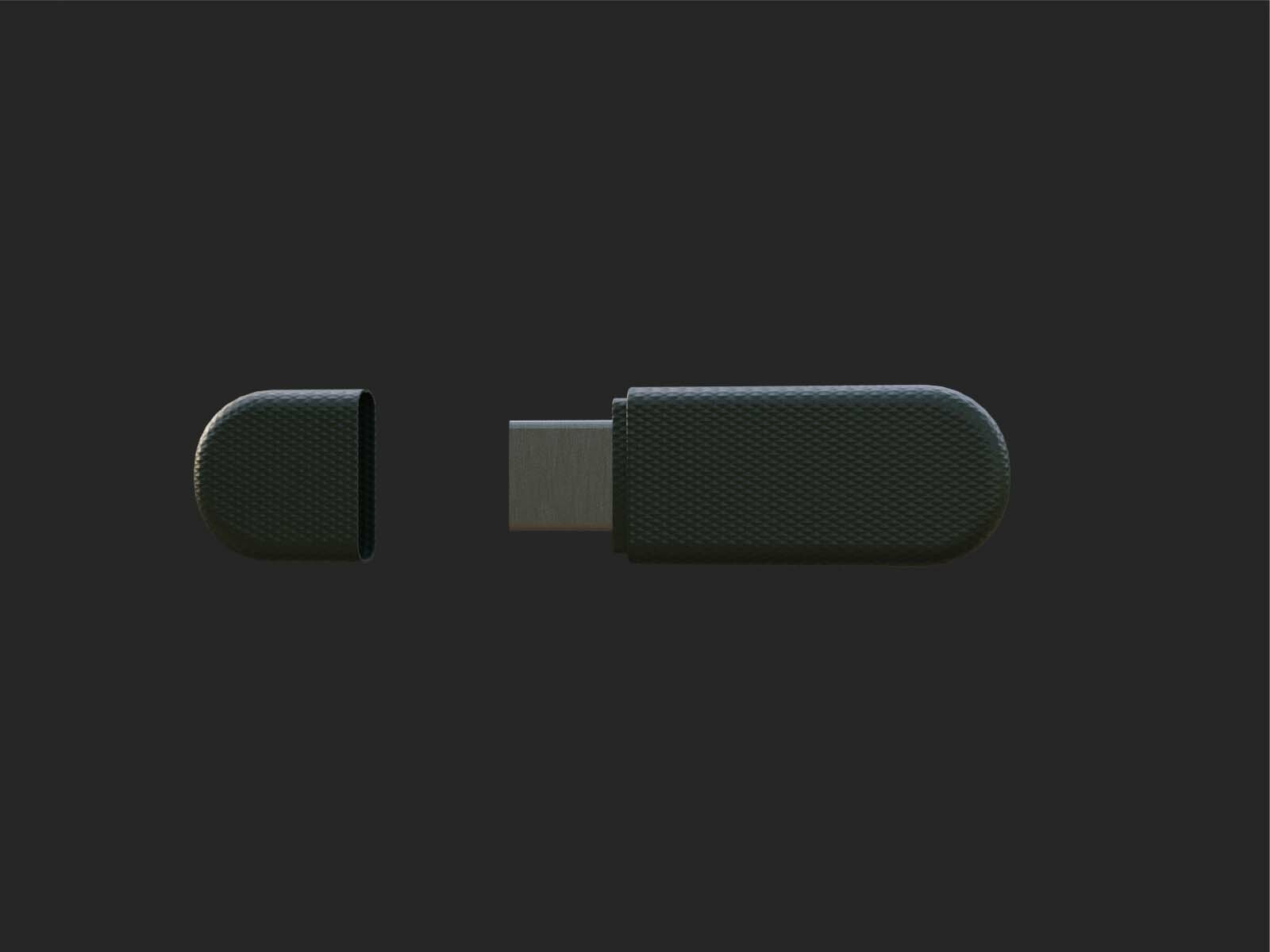 ArtStation - usb stick green | Game Assets
