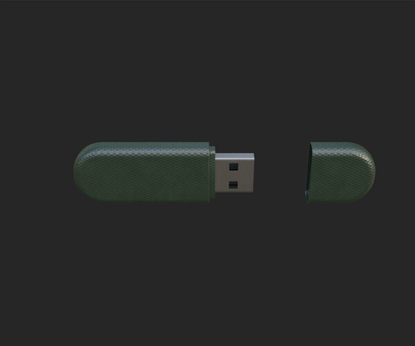 ArtStation - usb stick green | Game Assets