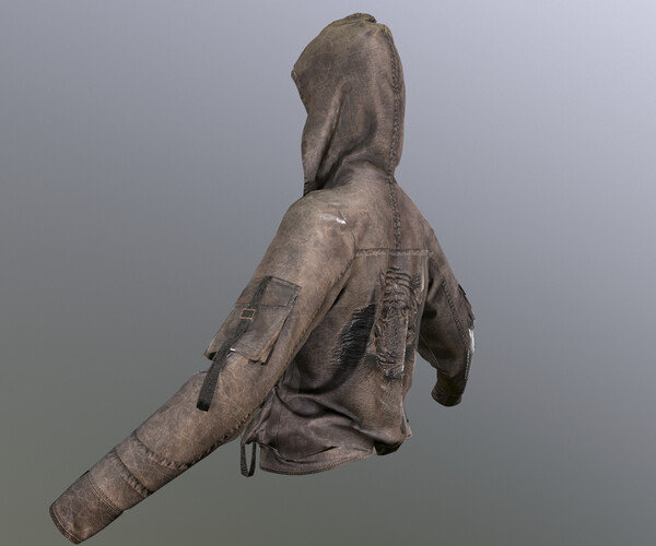 ArtStation - Hooded Leather Jacket 1 Low-poly 3D model | Game Assets