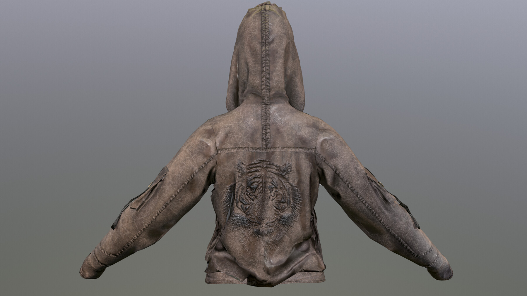 ArtStation - Hooded Leather Jacket 1 Low-poly 3D model | Game Assets