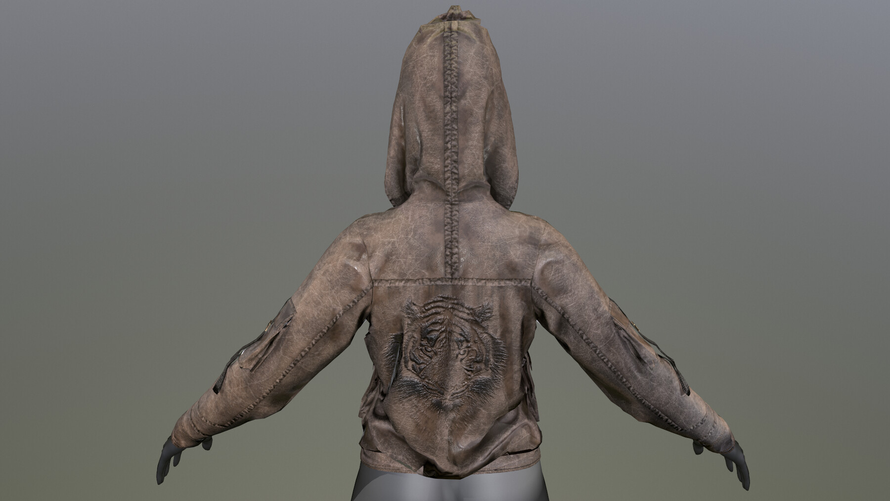 ArtStation - Hooded Leather Jacket 1 Low-poly 3D model | Game Assets