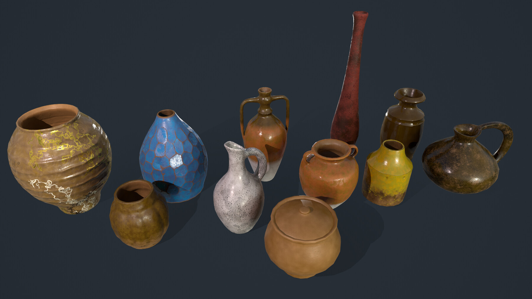 ArtStation - Glazed Clay Pots | Game Assets