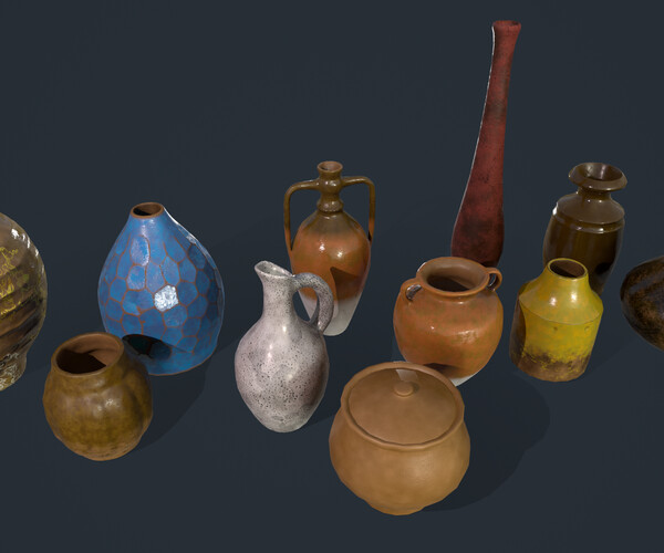 ArtStation - Glazed Clay Pots | Game Assets