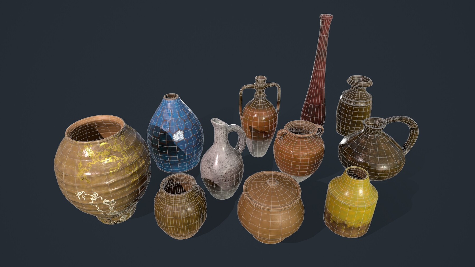ArtStation - Glazed Clay Pots | Game Assets