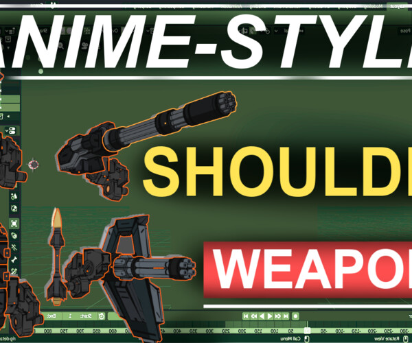 ArtStation - Anime-Style: SCI-FI Shoulder-WEAPONS (Pack) | Resources