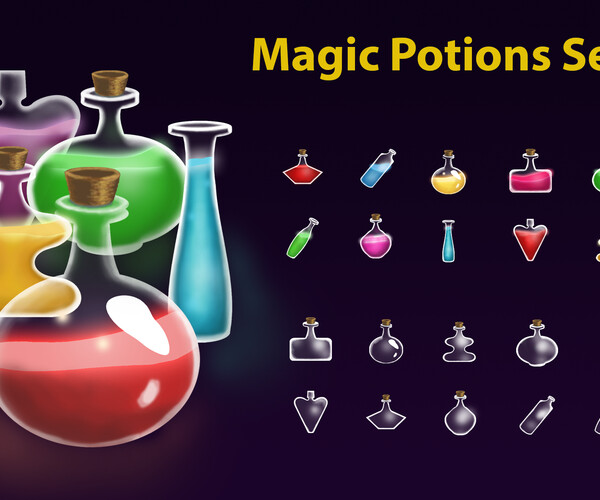 ArtStation - Magic Potions Set | Game Assets