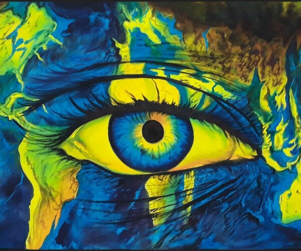ArtStation - The psy Eye UV handmade abstract Painting | Artworks