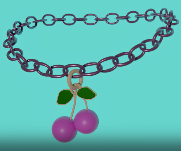 ArtStation - Cherry Chain necklace with basic colors | Game Assets