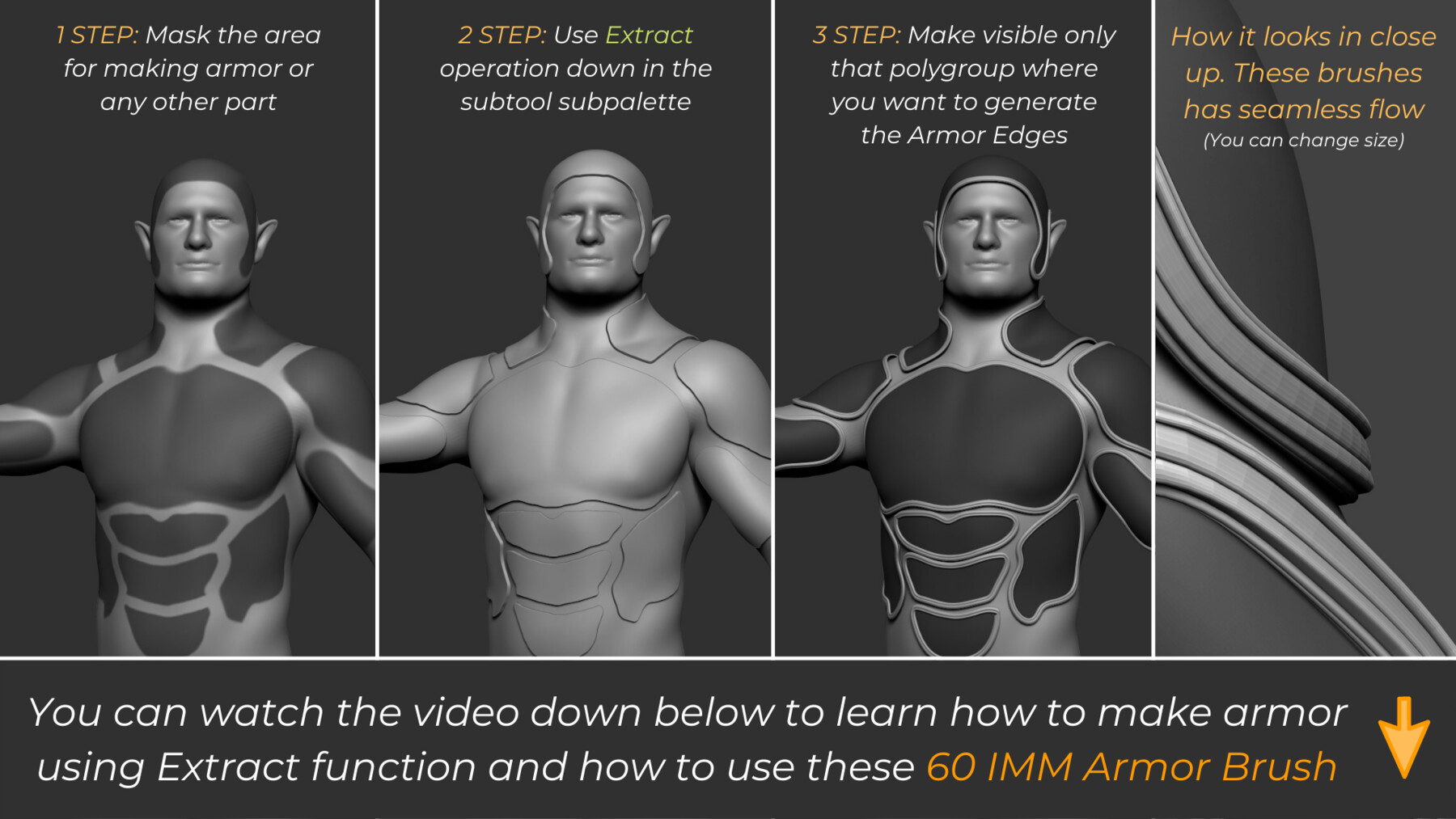 ArtStation - 60 IMM Armor Edges for ZBrush (continuously connected ...