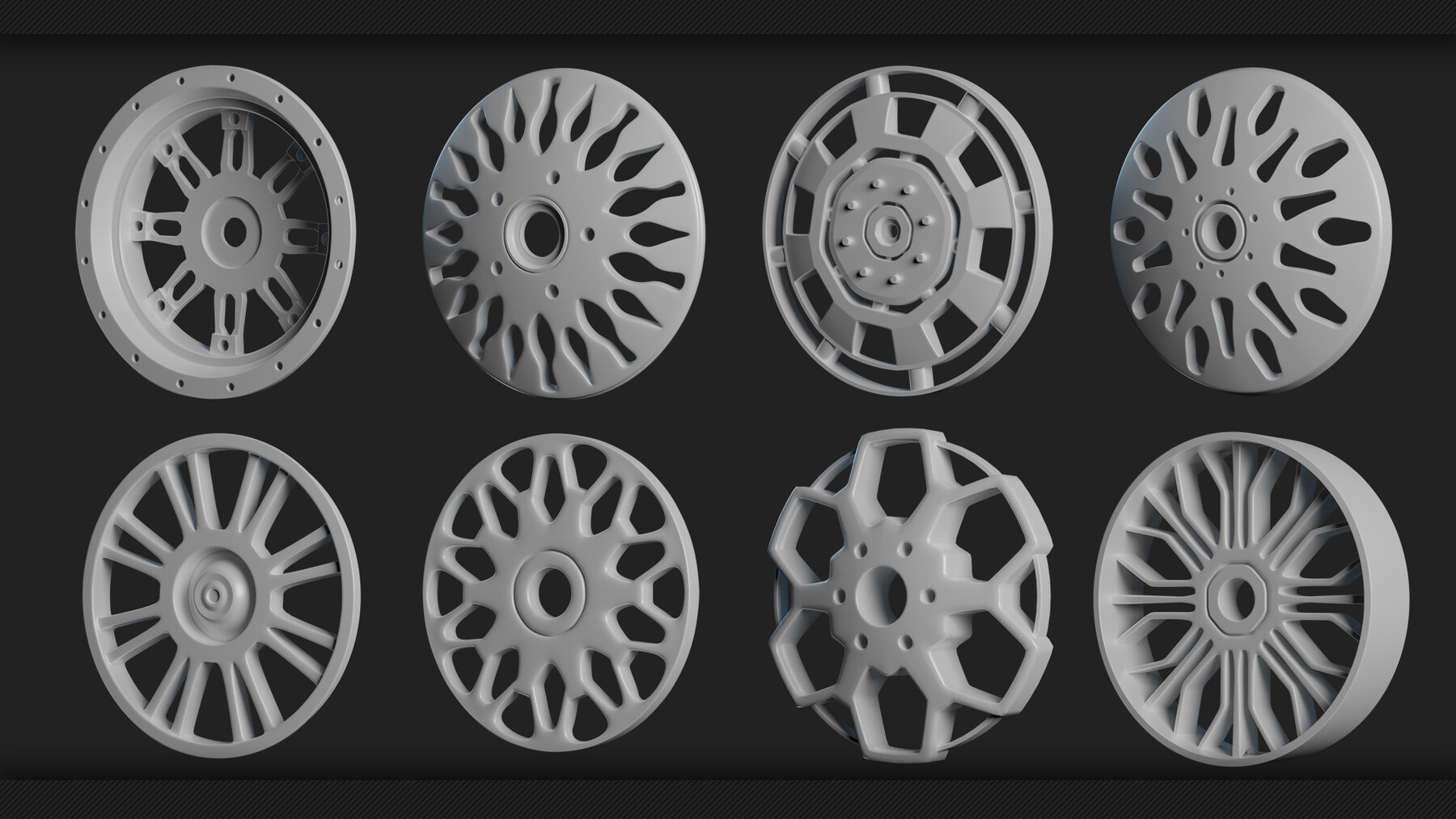 ArtStation - 40 Tires & Rims 3D Model (Game-Ready) | Game Assets