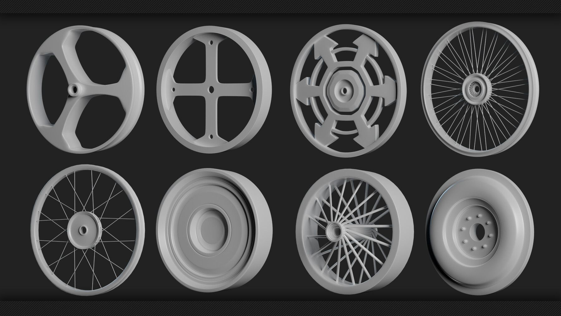 ArtStation - 40 Tires & Rims 3D Model (Game-Ready) | Game Assets