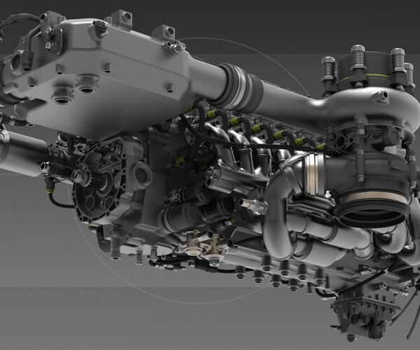 ArtStation - Colossus 10 cylinder diesel engine | Resources