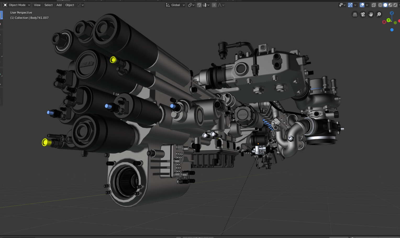 ArtStation - Colossus 10 cylinder diesel engine | Resources