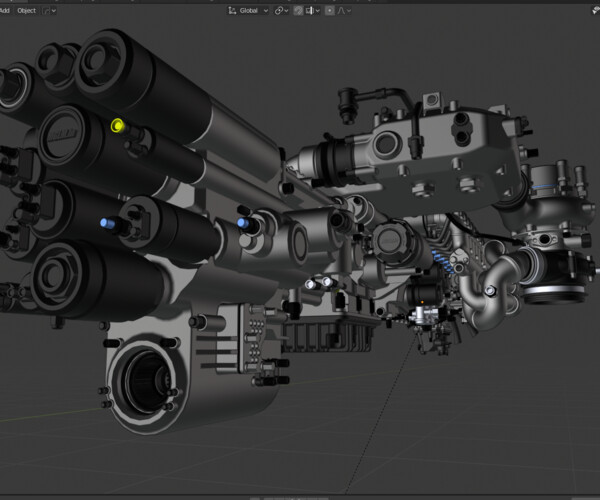 ArtStation - Colossus 10 cylinder diesel engine | Resources