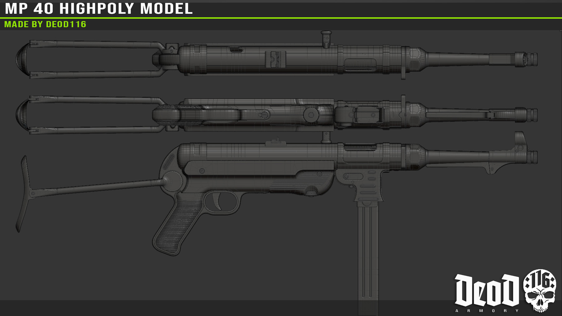 ArtStation - MP 40 Highpoly model | Resources