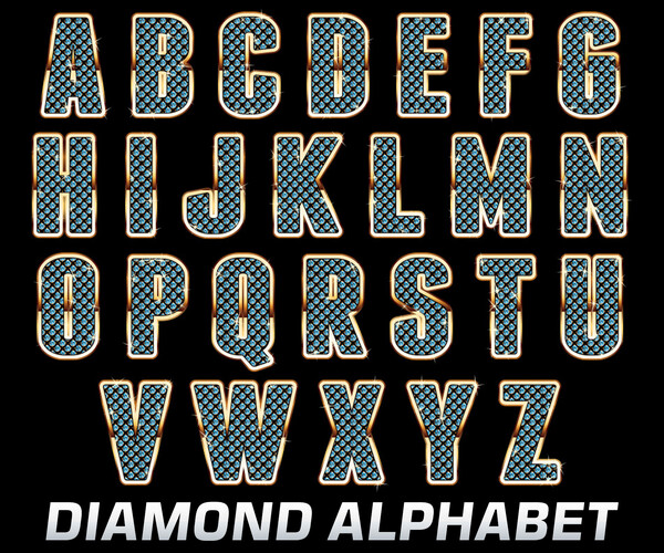 ArtStation - Diamond Vector Alphabet, Diamonds Letters PNG, Jewelry ...
