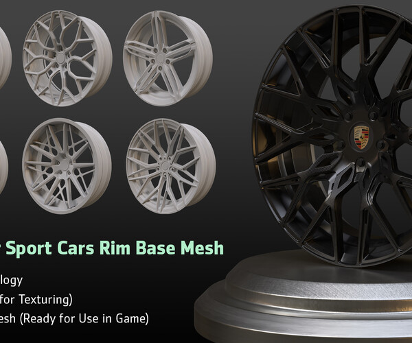 ArtStation - 14 Super Sport Cars Rim Base Mesh (Game Ready) | Game Assets
