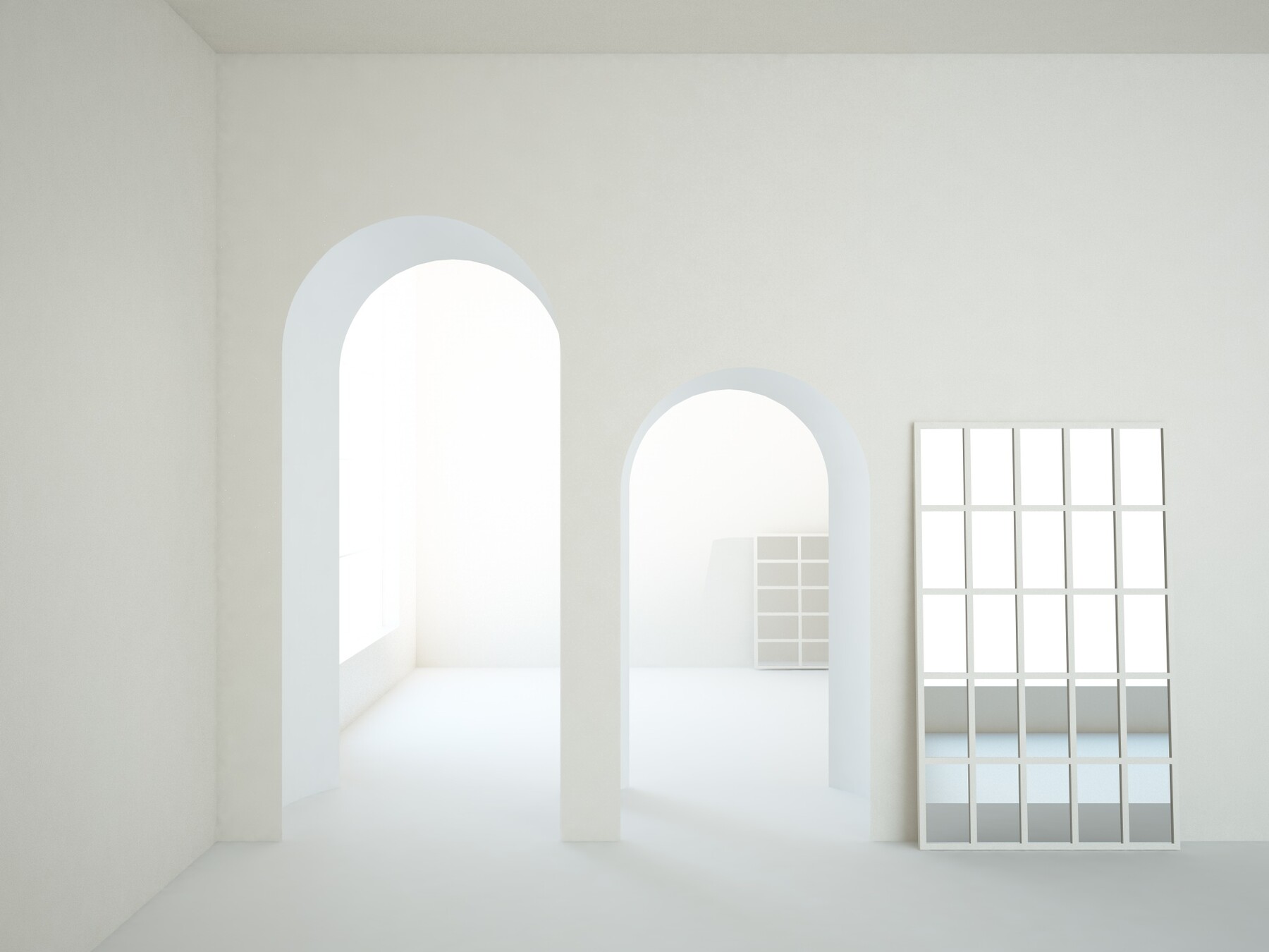 ArtStation - Modern spacious room with arch wall and mirror | Resources