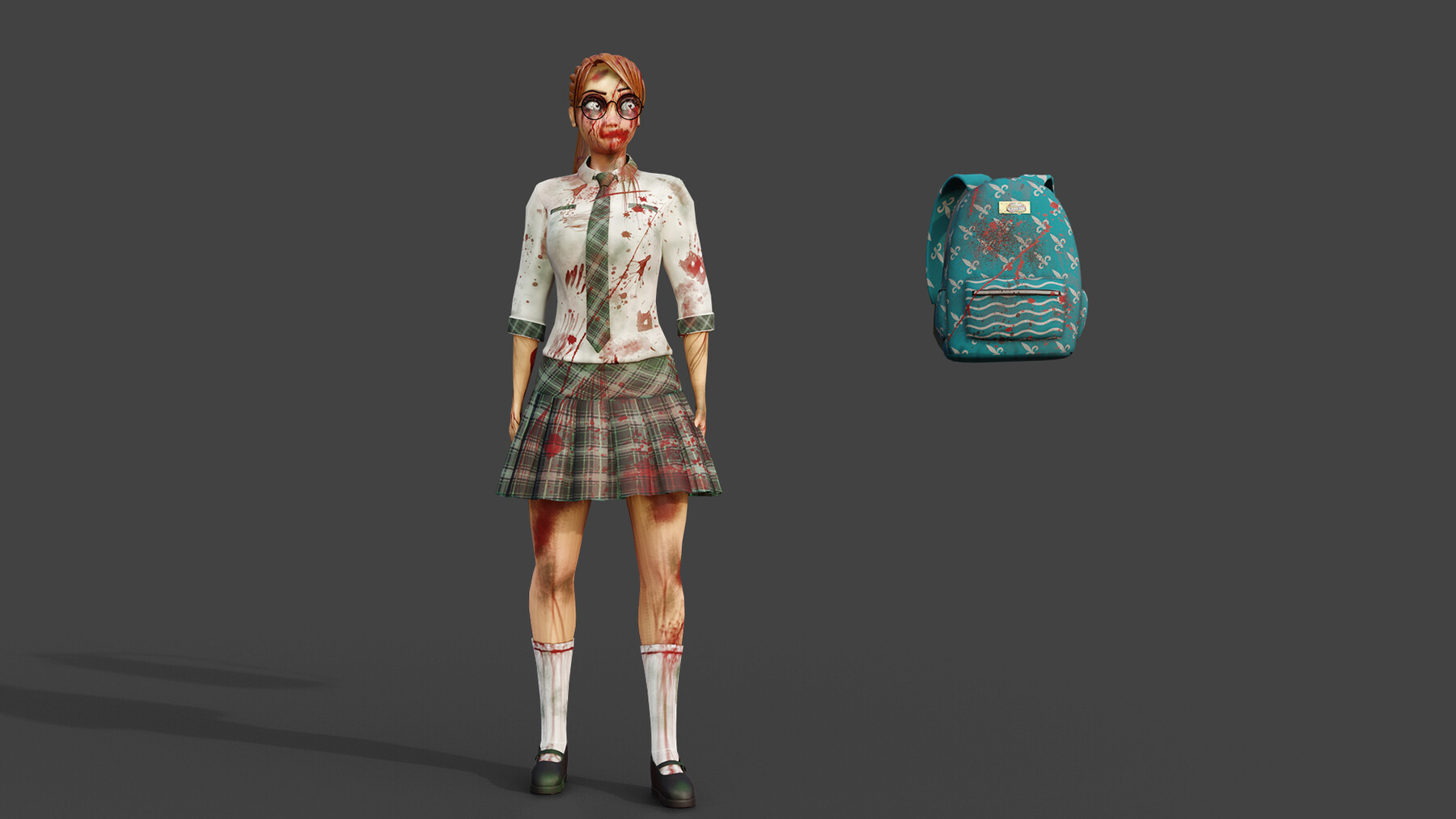 ArtStation - Cartoon School Girl Zombie Rigged Blender Unity | Game Assets