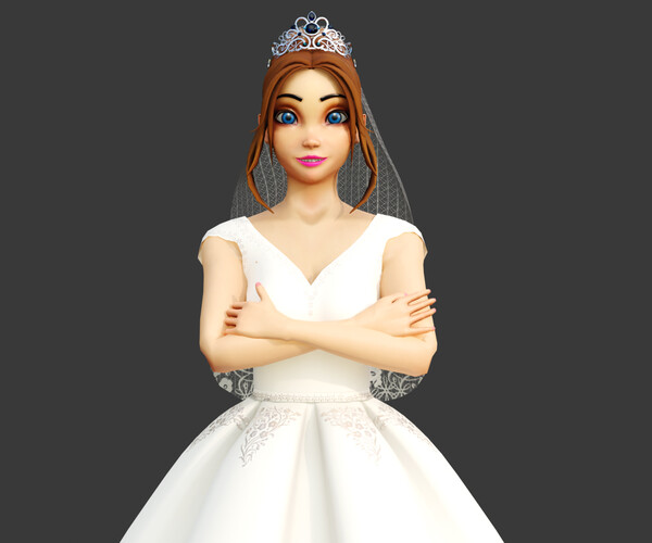ArtStation - Cartoon Bride Blender Rigged | Game Assets