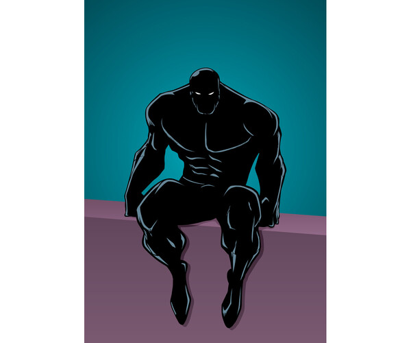 ArtStation - Superhero Sitting on Wall Silhouette | Artworks