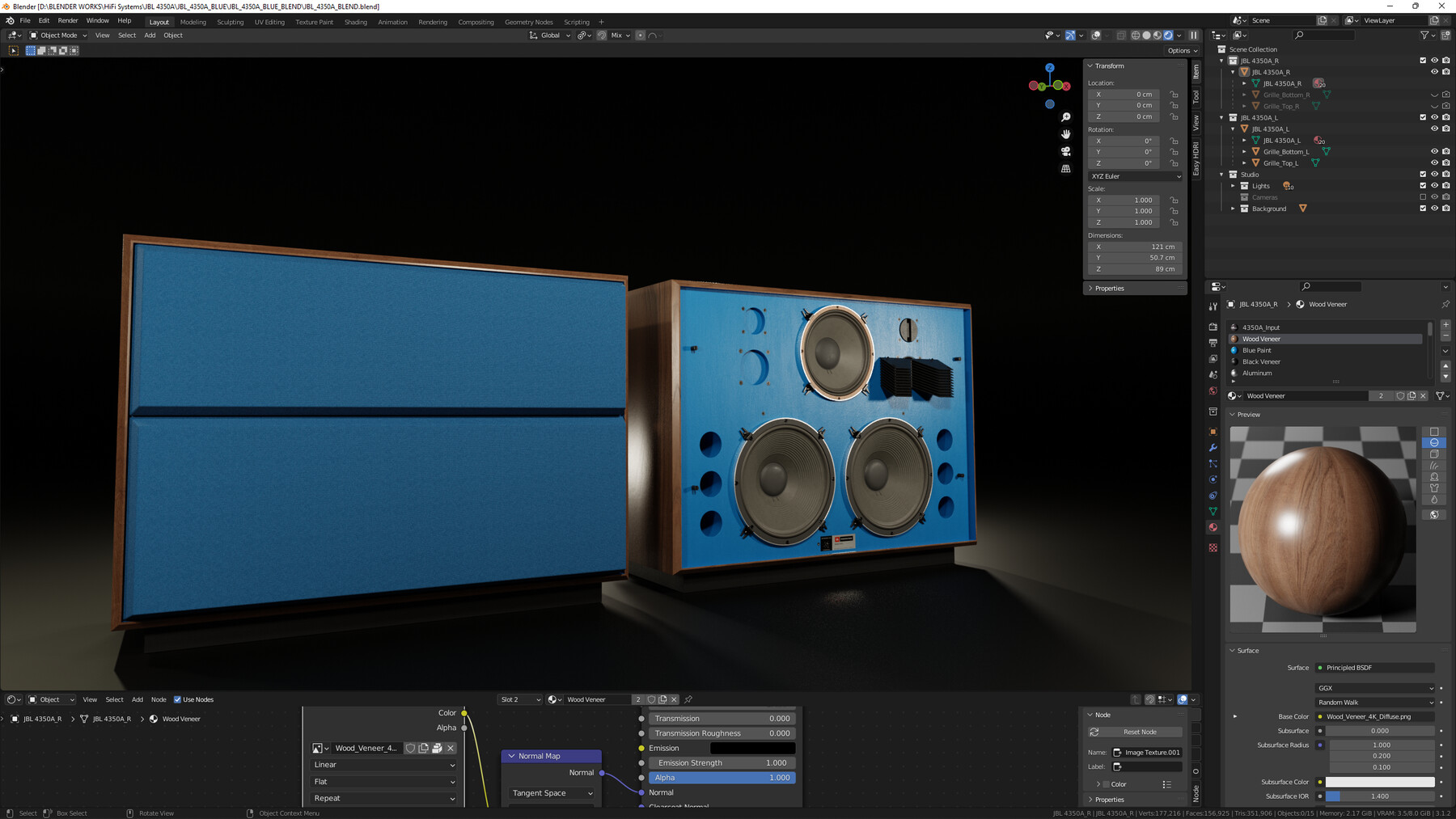 ArtStation - JBL 4350 Studio Monitors in Blue | Resources