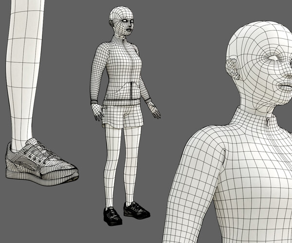 ArtStation - Woman mannequin V1 Rigged in Blender | Game Assets