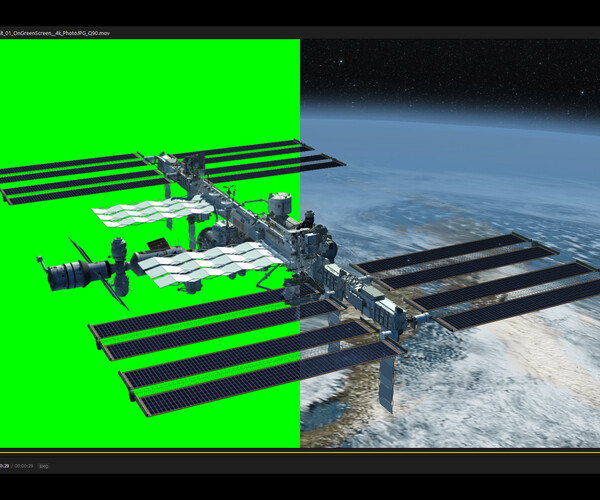 ArtStation - The ISS above Earth (4K, Green Screen) | Resources