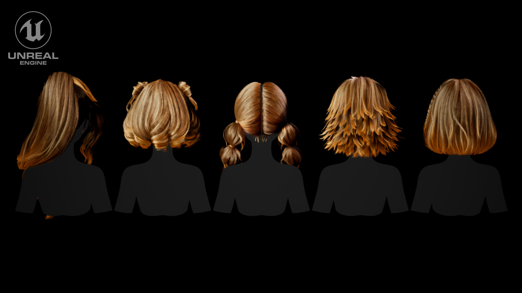 ArtStation - Stylized Hairstyle Pack Vol2 (5 pieces). Low-poly / Game ...